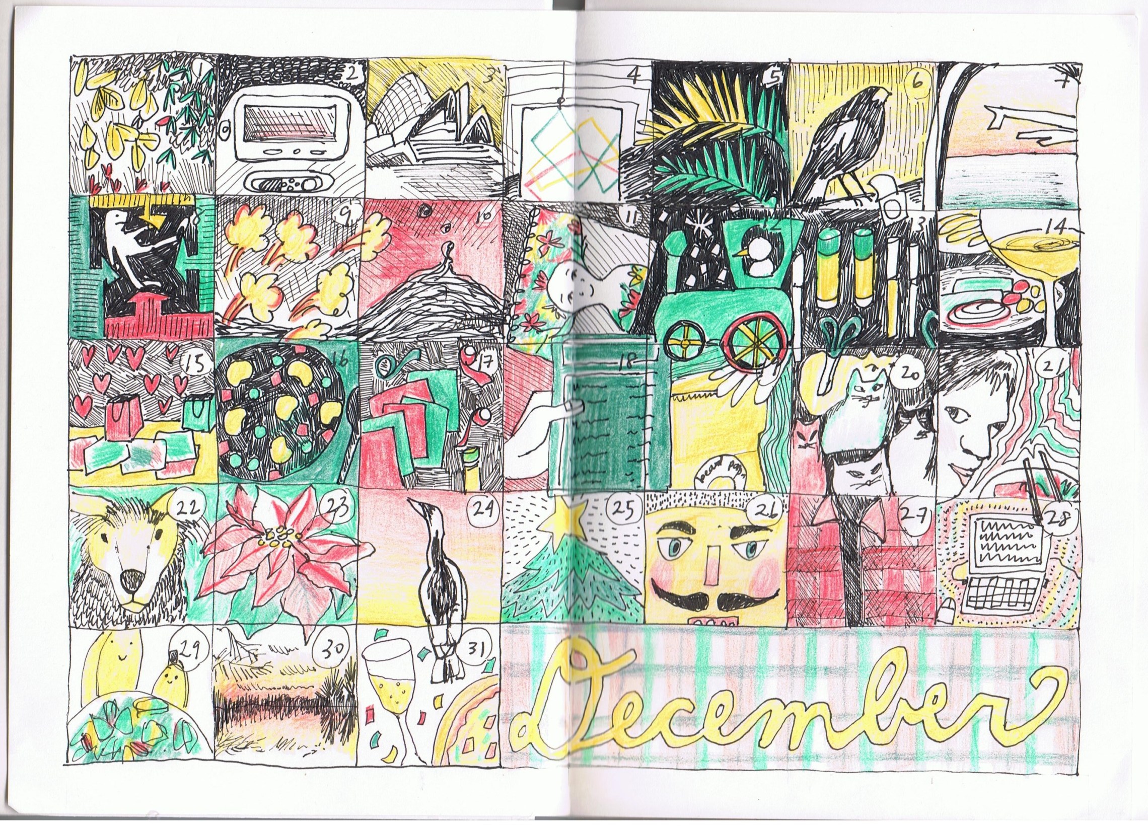 December Doodle Calendar – The Changing Seasons – A Wonderful Sheep