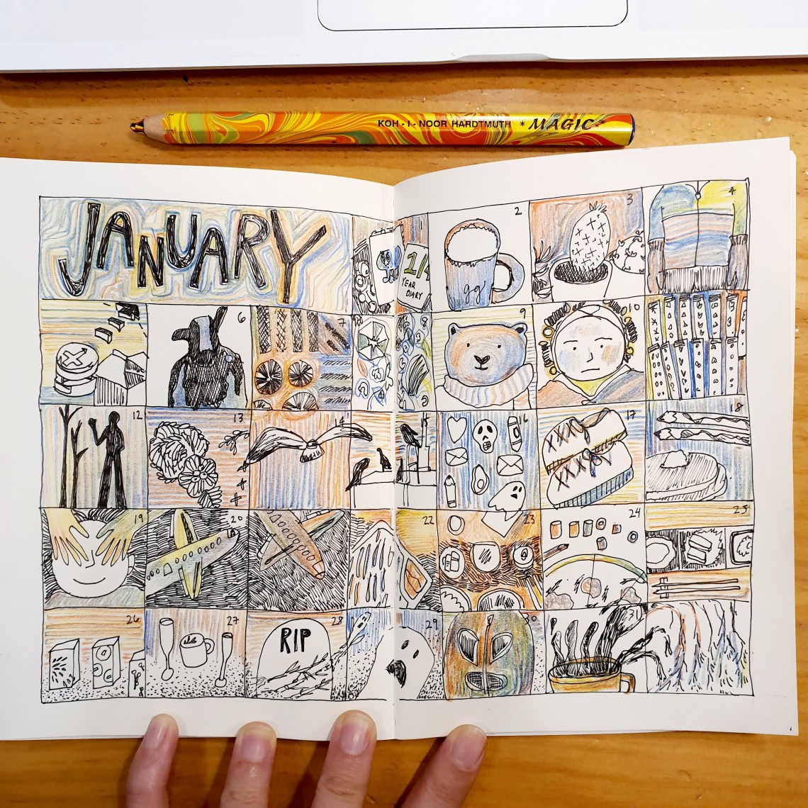 January 2020 Doodle Calendar – The Changing Seasons – A Wonderful Sheep