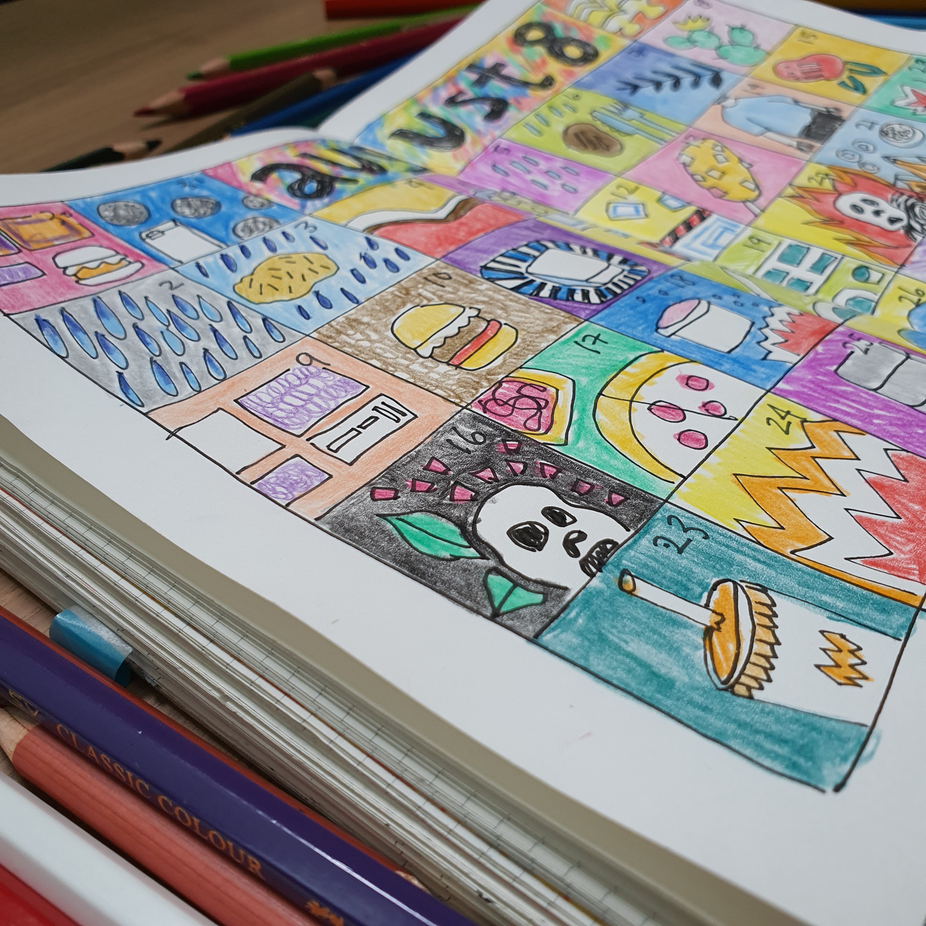 August 2020 Doodle Calendar – A Wonderful Sheep